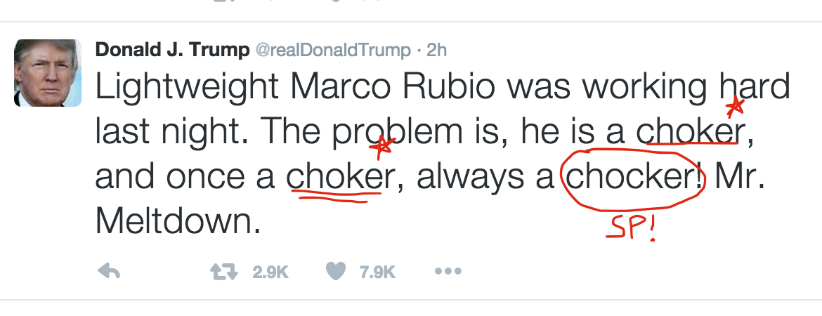 Spelling Errors In Donald Trump Tweets