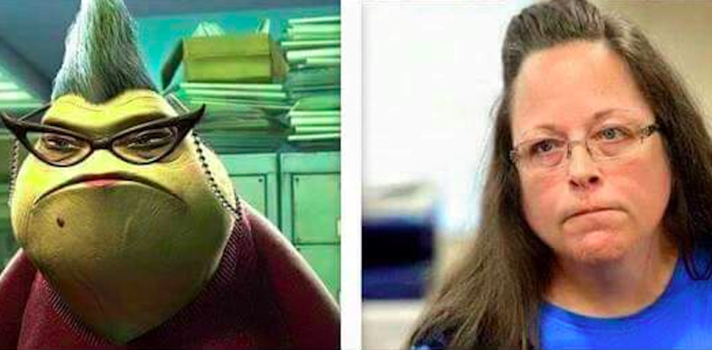 Some Genius Mashed Up Kim Davis and Roz From Monsters Inc.